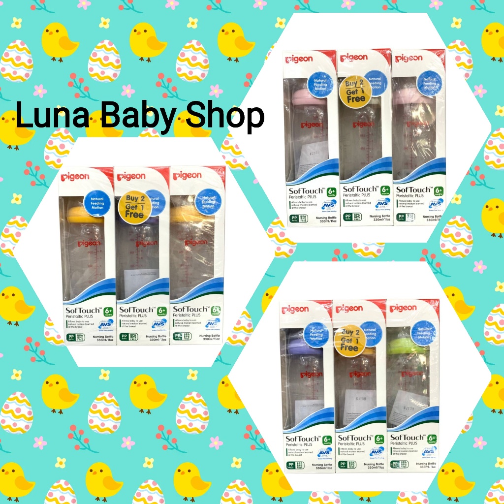 Jual Pigeon Buy 2 Get 1 Free Bottle Peristaltic Plus Wide Neck Soft Touch 330Ml/Botol Susu ...