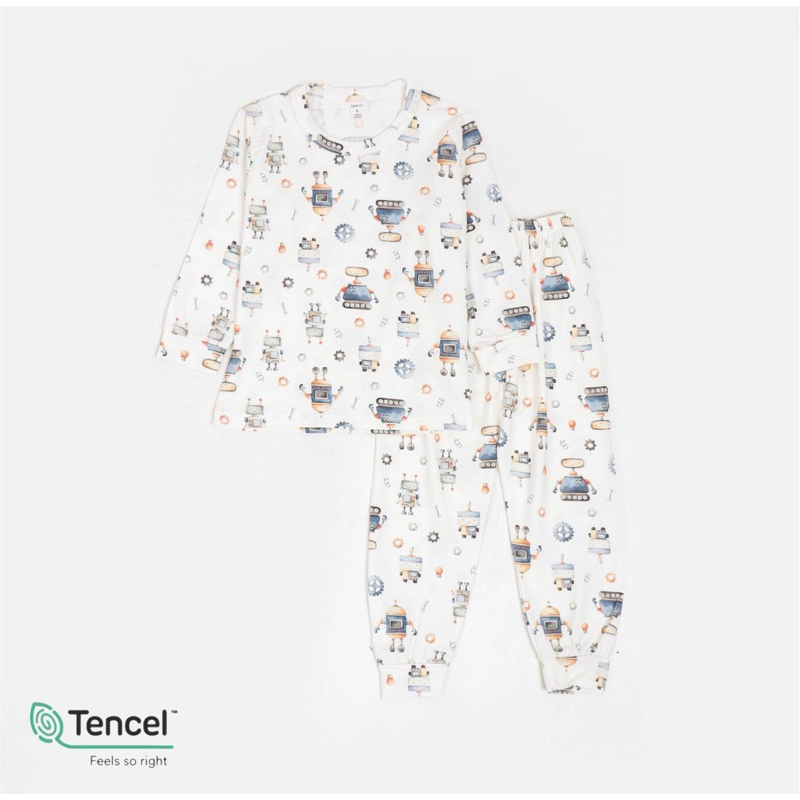 Jual Pajamas set kids and adults - tencel set robots | Shopee Indonesia