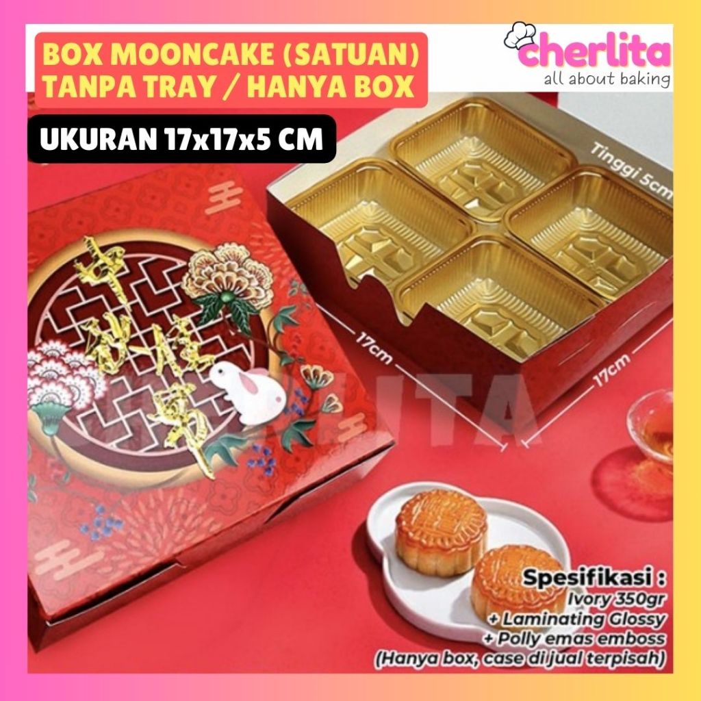 Jual Box Mooncake Dus Kotak Kue Bulan Kelinci Hampers Mid Autumn Merah | Shopee Indonesia
