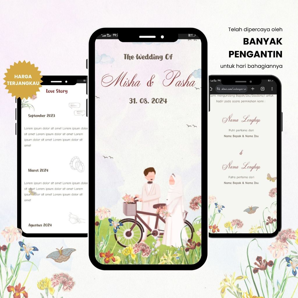 Jual Undangan Website Aesthetic / Undangan Digital Pernikahan Aesthetic ...