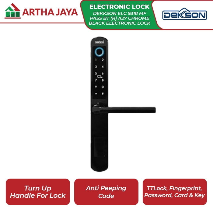 Jual DEKKSON ELC 9318 MF PASS BT (L/R) A27 Chrome Black Electronic Lock ...