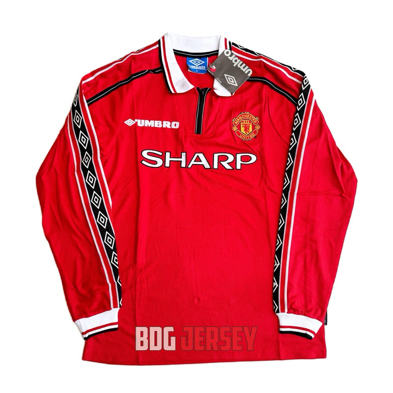 Jual JERSEY RETRO MU HOME LS LONGSLEVE OFFICIAL 1998 1999 TREBLE ...