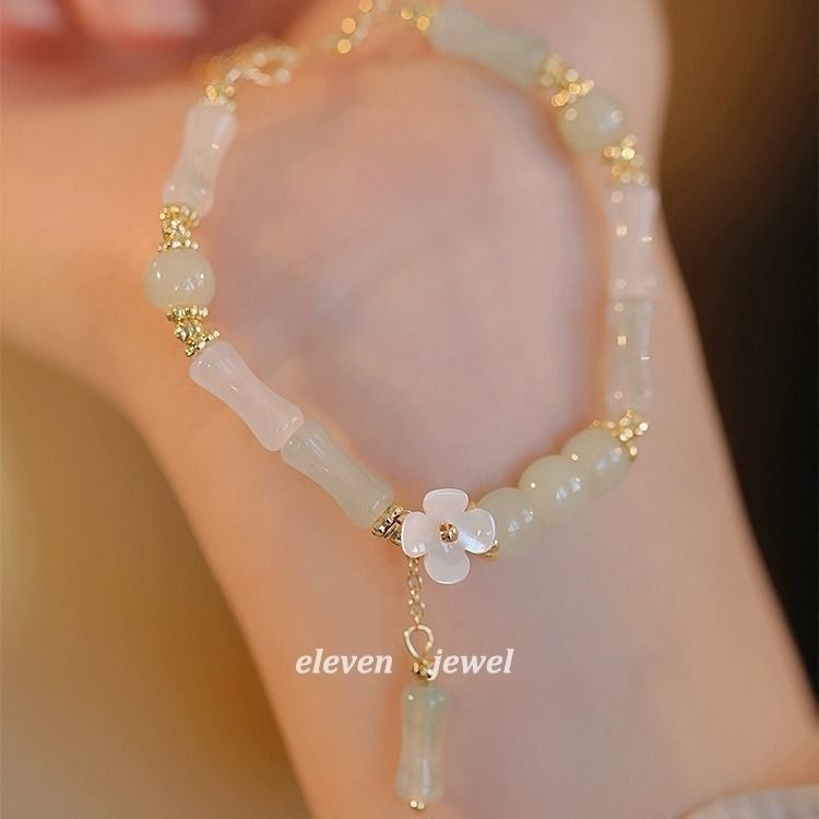 Jual Gelang Aurania Blossom Giok Manik-Manik Plastik Green Hijau Floral ...