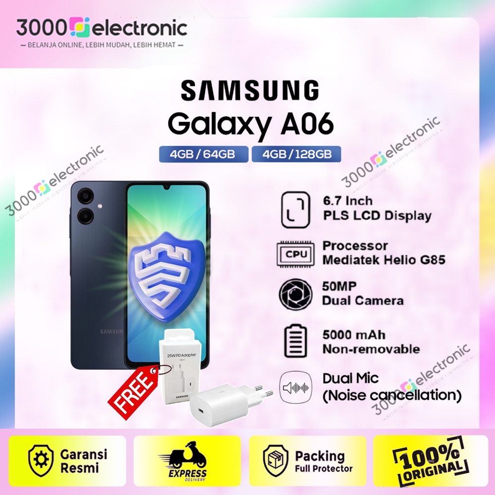 Jual Samsung Galaxy A06 - RAM 4/64GB , 4/128GB , 6/128GB & Galaxy A07 SERIES - Kamera 50MP ...
