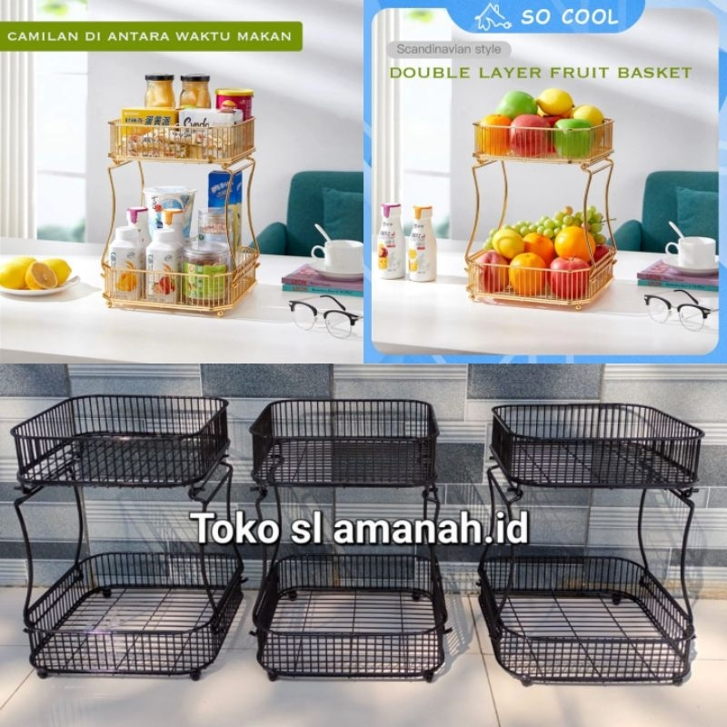 Jual PROMO Tray Buah 2 tingkat / Rak susun serbaguna Bahan Anti karat ...