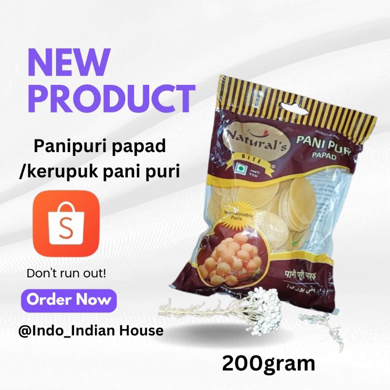 Jual Pani Puri papad brand Natural's netto 200 grams / Kerupuk Pani ...