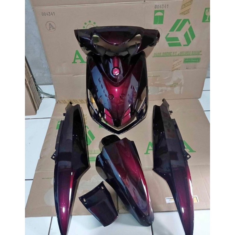 Jual Cover full body halu yamaha mio smile moonlight red (hitam ...