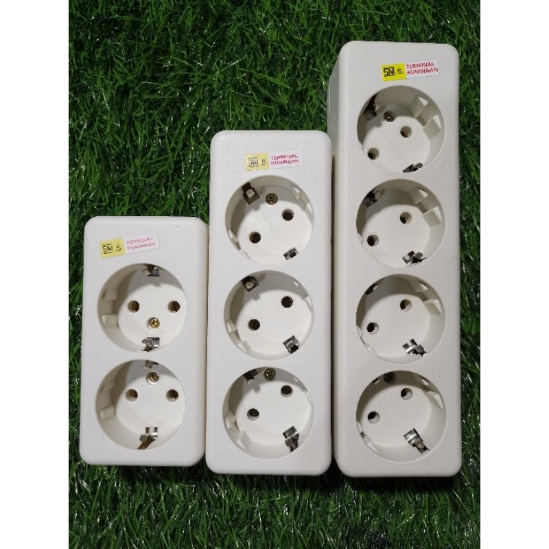 Jual Stop Kontak 2 3 4 5 Lubang / stop kontak MORGEN Terminal kuningan ...