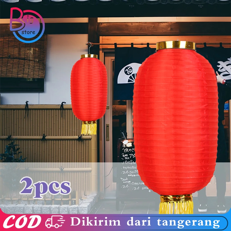 Jual Isi 2pcs Lampion Imlek Gantung 10 Inch Lampu Lampion Lonjong Anti ...