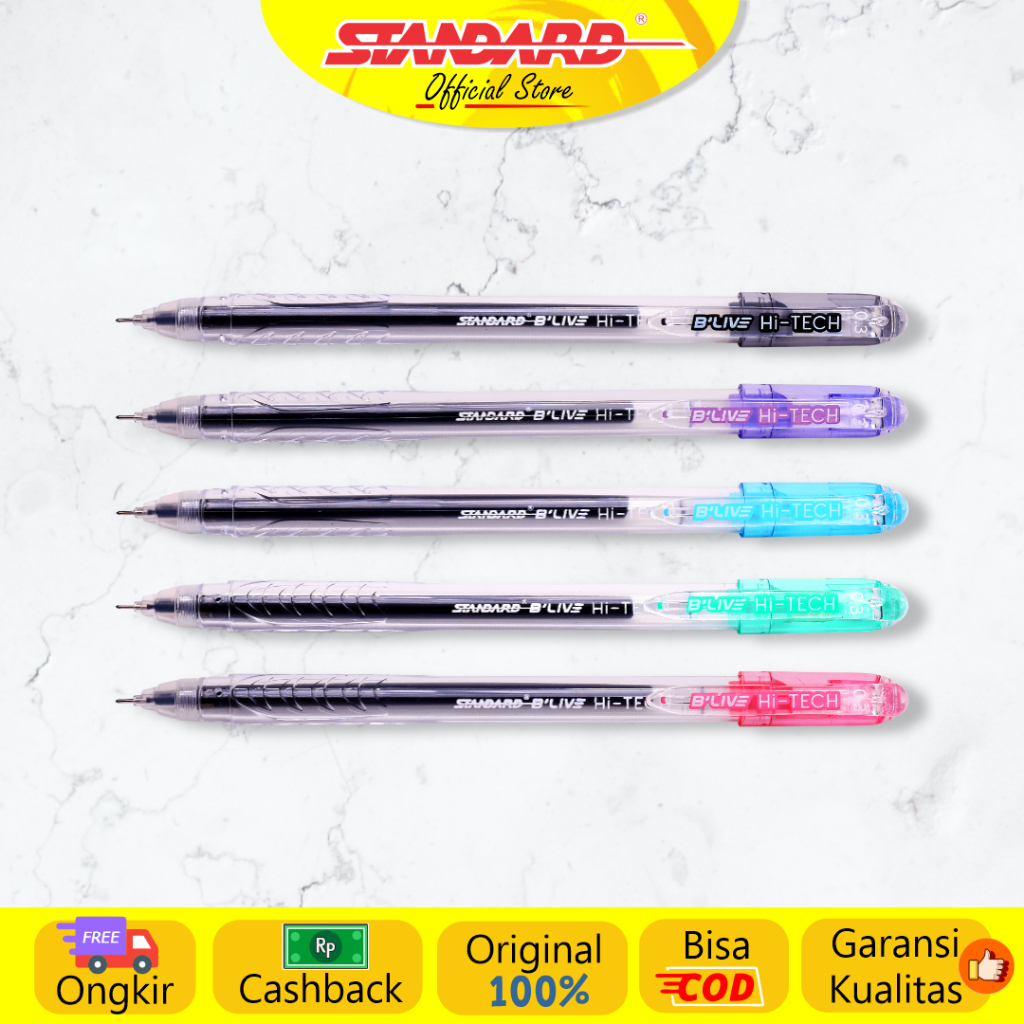 Jual Standard - Pulpen Blive Hi -Tech 0.3 Gel Isi 6 Pcs ( Alat Tulis ...
