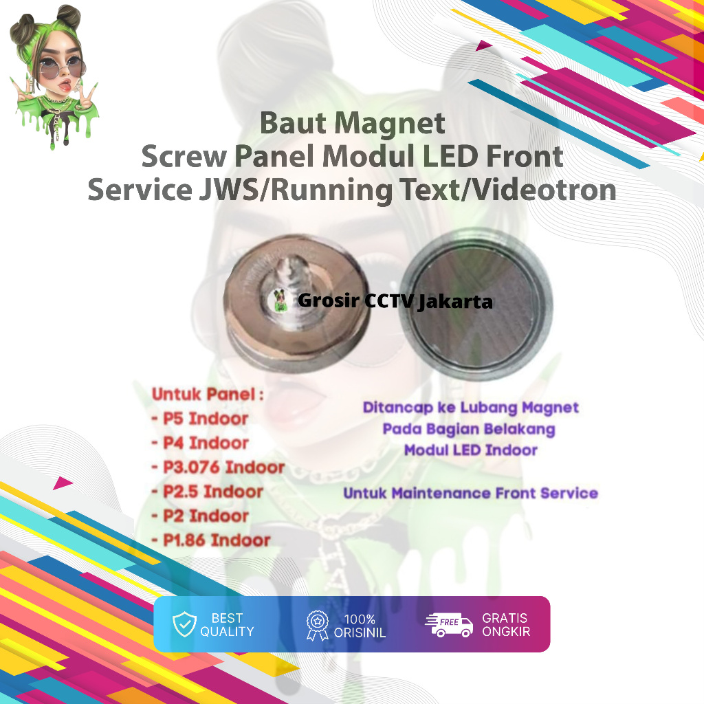 Jual Baut Magnet Screw Sekrup Skrup Cacing Panel Module Modul LED ...
