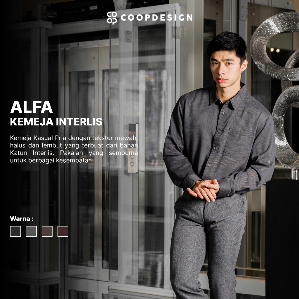 Jual Coop Design - Alfa Kemeja Kasual Kerja Office Interlis Lengan ...
