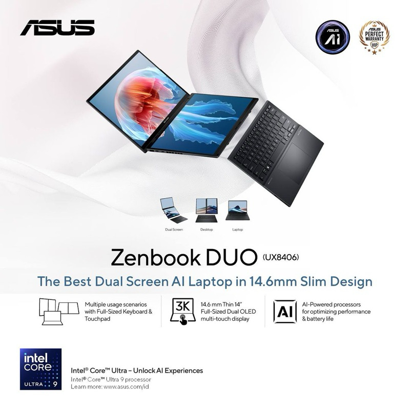 Jual ASUS ZenBook DUO UX8406MA-OLEDS711 | Shopee Indonesia