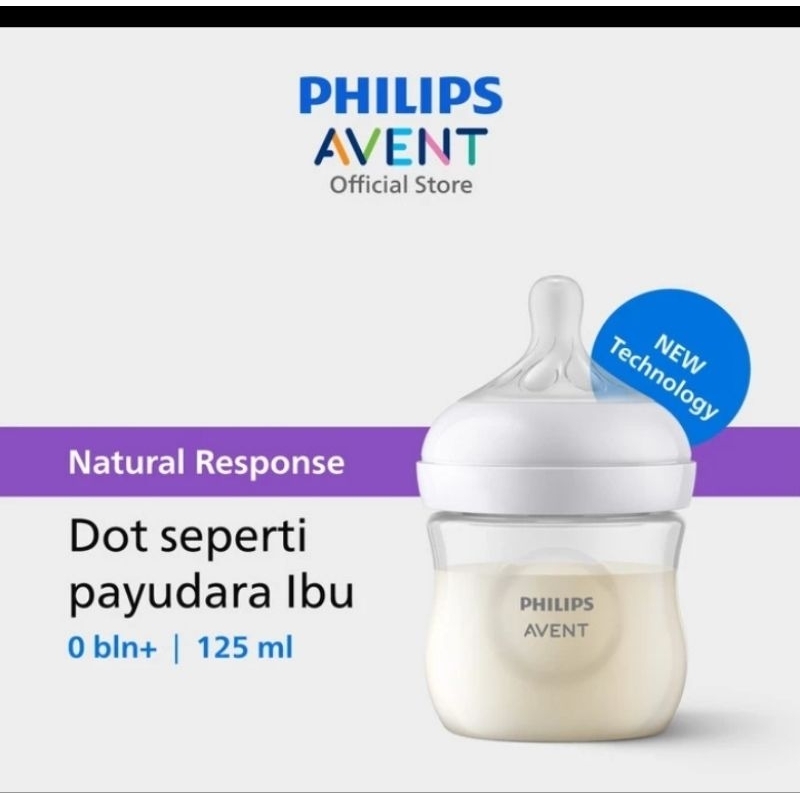 Jual AVENT Natural Botol Susu response 125ml putih 1Pc Avent natural ...
