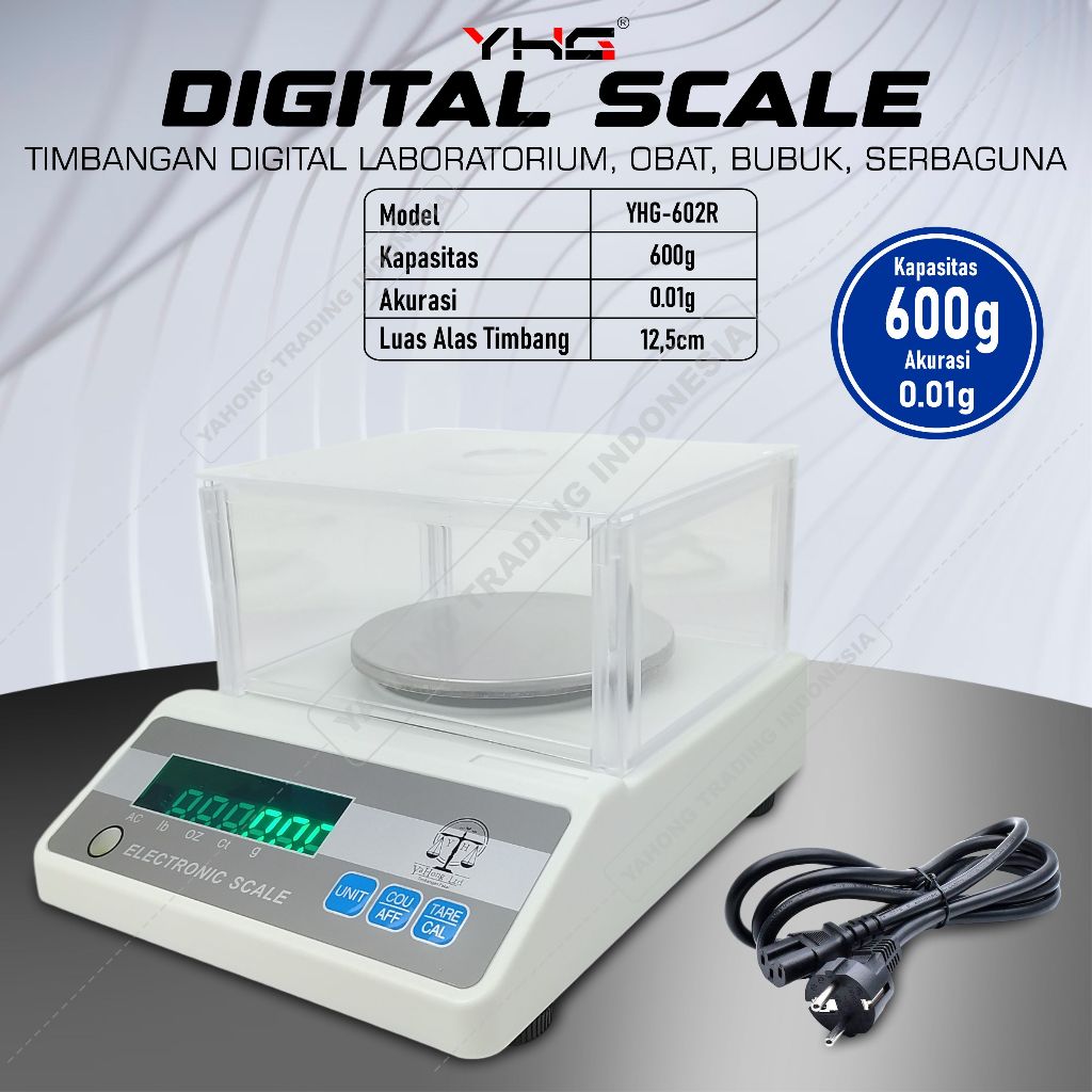 Jual Timbangan Digital 600g 0.01g Timbangan Laboratorium Lab Emas Obat Bubuk Serbuk Cairan YH ...