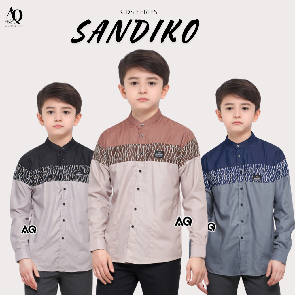 Jual Baju Koko Anak Lengan Panjang Usia 8-15 Tahun Motif Batik Sandiko ...
