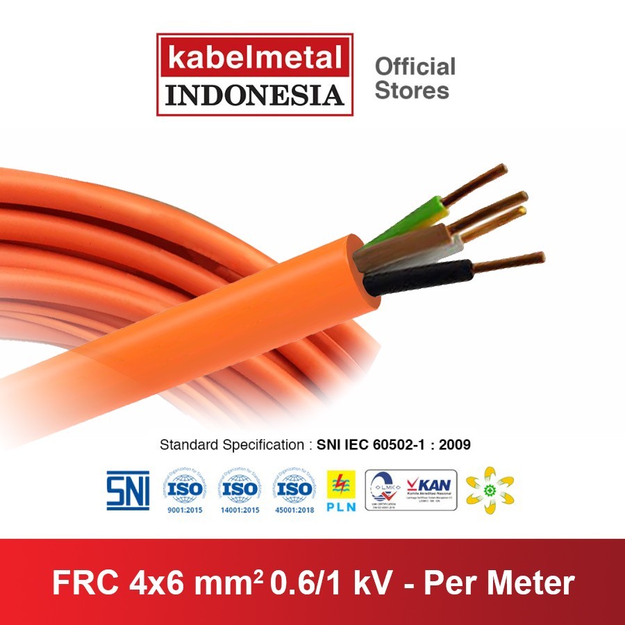 Jual Kabelmetal Indonesia - Kabel N2XY (Fire Resistant FRC F750) 4x6 mm Per Meter Tahan Api ...