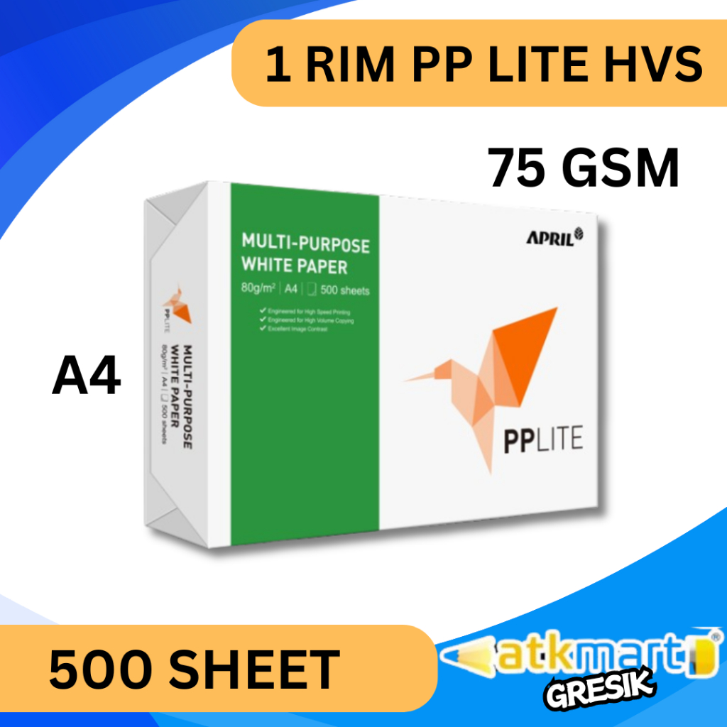 Jual KERTAS HVS A4 75 GRAM PP LITE HVS 1 RIM 500 LEMBAR KERTAS FOTOCOPY PRINT FOTOKOPI TEBAL ...