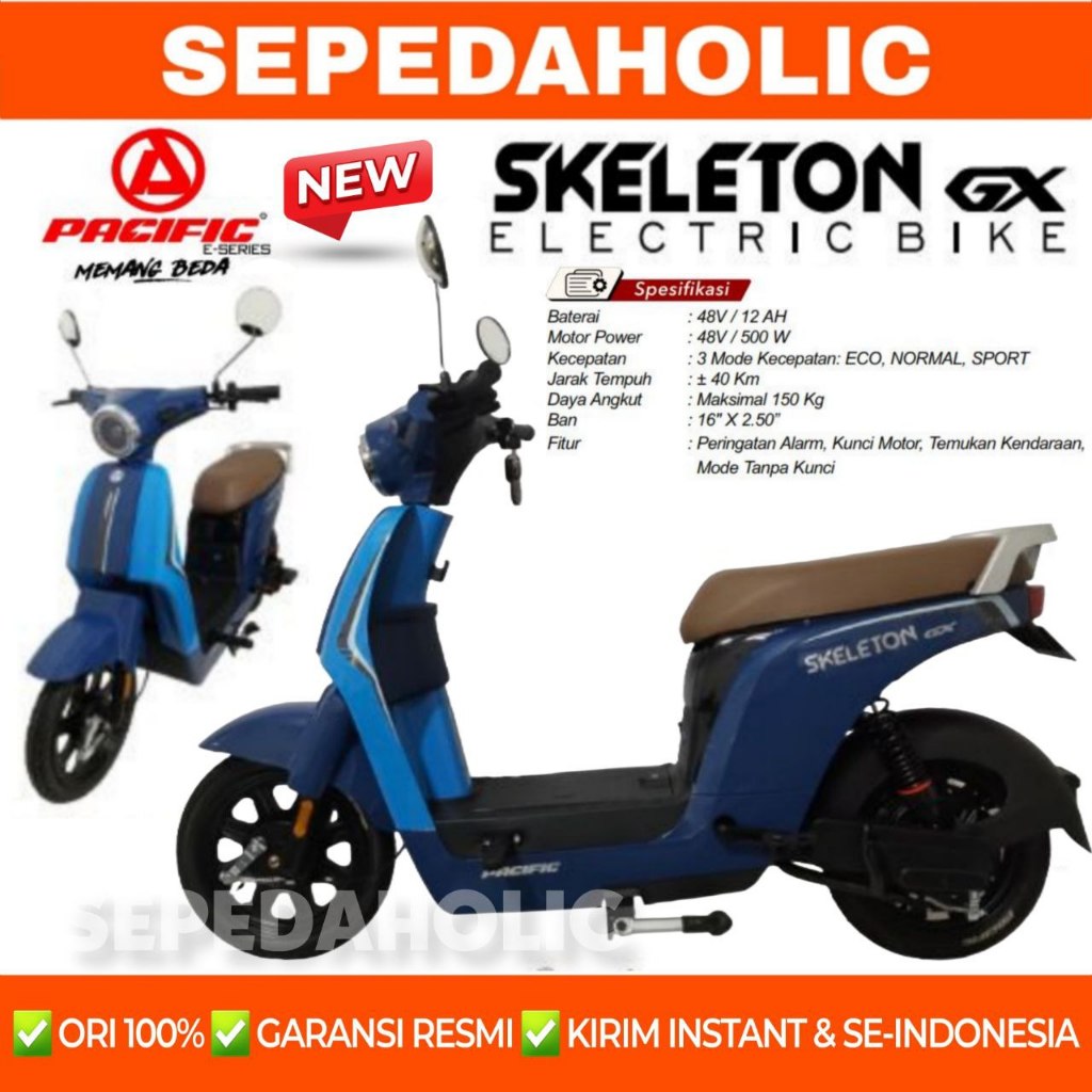 Jual Sepeda Listrik PACIFIC SKELETON GX 500 Watt Electric E Bike ...