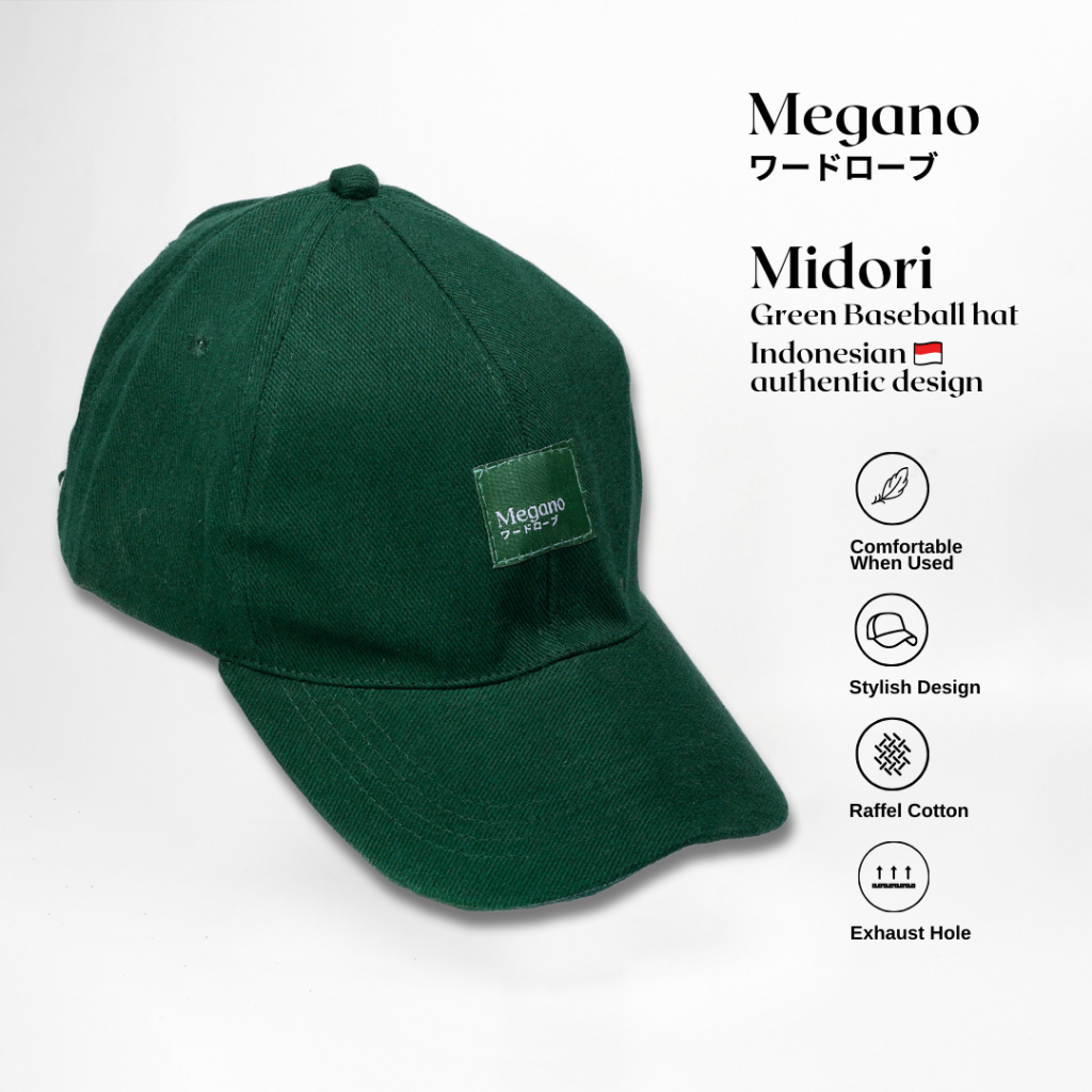 Jual Megano.co - Midori Topi Baseball Cap Pria & Wanita Warna Hijau ...
