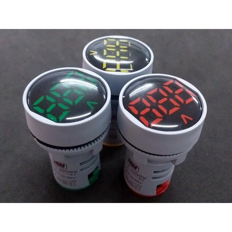 Jual Pilot Lamp LED Voltmeter Digital Indicator Panel Bulat | Shopee ...