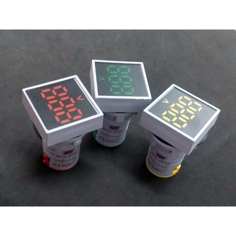 Jual Pilot Lamp LED Voltmeter Digital Indicator Panel Persegi | Shopee ...