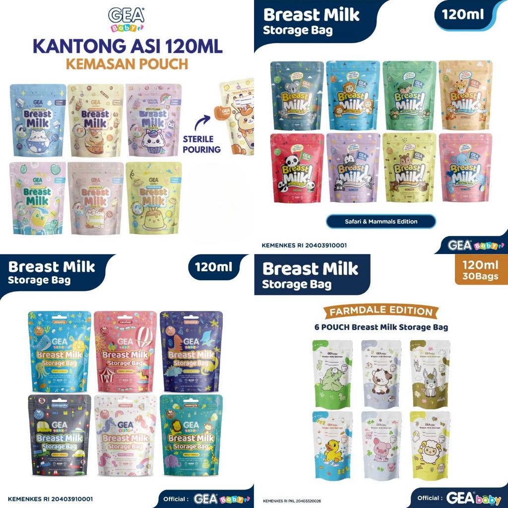Jual GEA BABY Kantong Asi 120ml Motif Animal Pattern Mom & Baby Safari ...