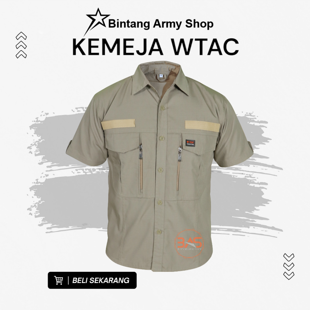 Jual baju kemeja tactical pria w tac pendek outdoor lapangan w-tac ...
