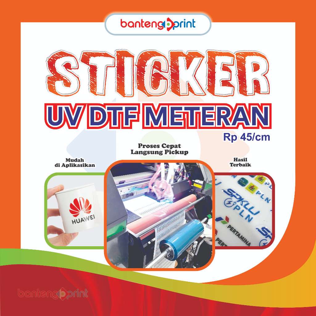 Jual STICKER UV DTF METERAN | Stiker Timbul | Cetak Stiker UV DTF | Shopee Indonesia