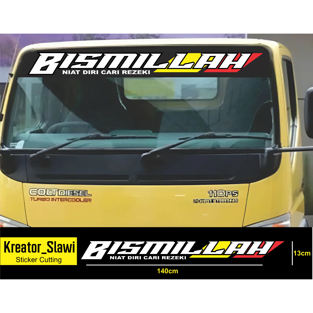 Jual sticker kaca mobil truck kabin bismillah | Shopee Indonesia