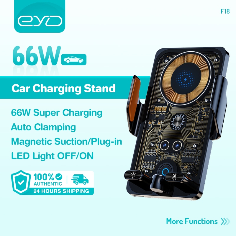 Jual EYD F18 66W Super Fast Charging Car Wireless Charger Phone Holder ...