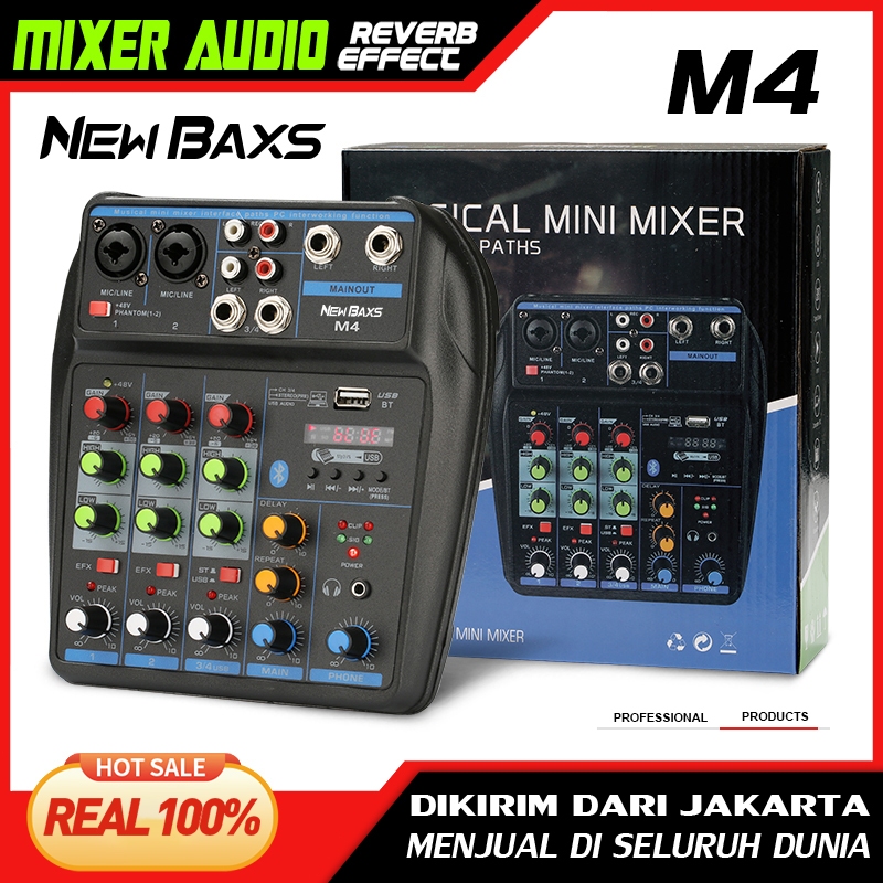 Jual NEW BAXS Mixer Audio Profesional M4G/M4 4 saluran mendukung ...