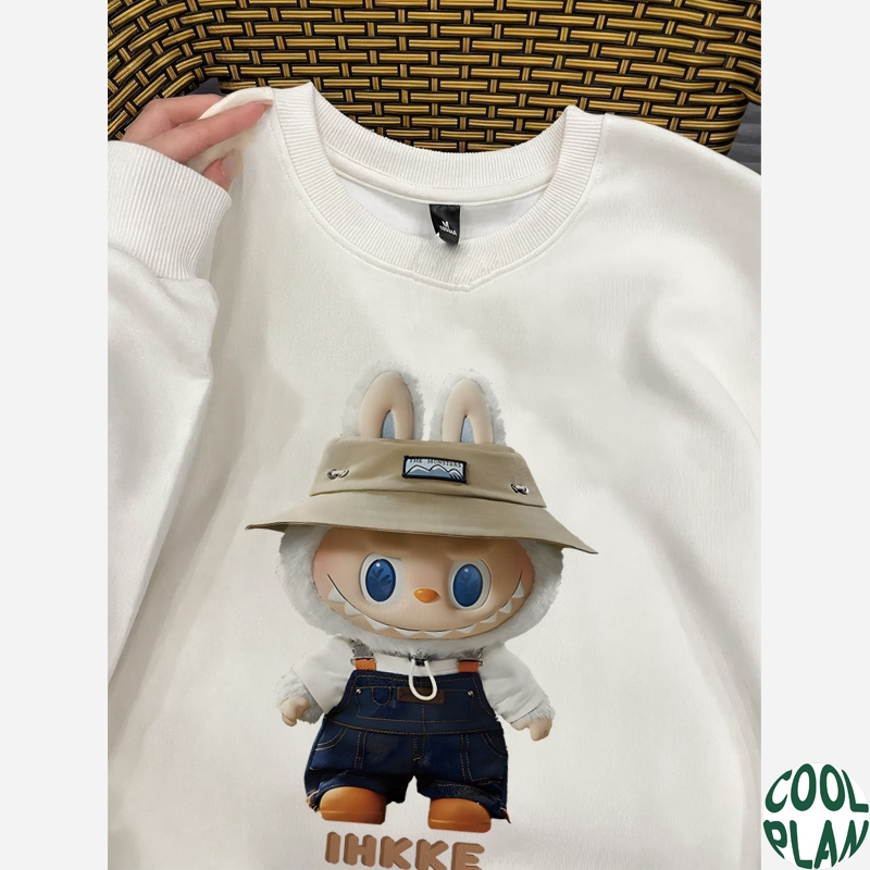 Jual LABUBU imut-imut couple pasangan Sweater panjang hitam/putih ...