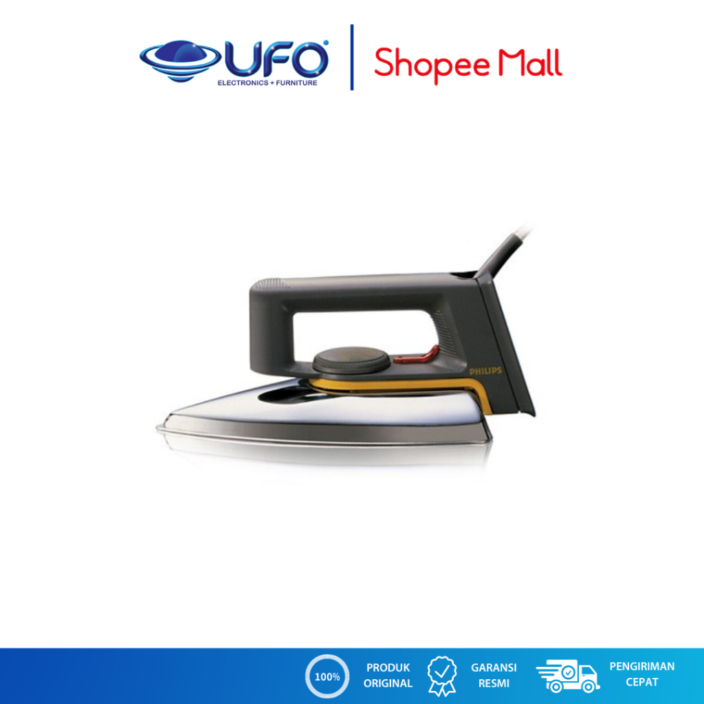 Jual Philips Setrika Kering Classic Hitam Tapak Anti Lengket HD1172/99 ...