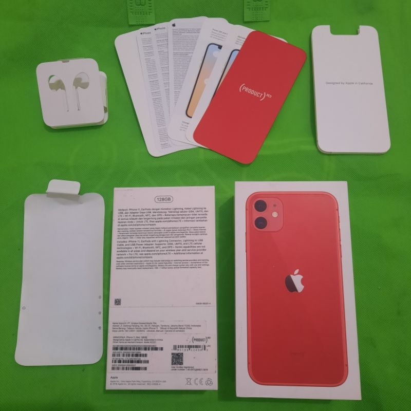 Jual dus box iphone 11 red original 100% copotan ibox lengkap manual ...