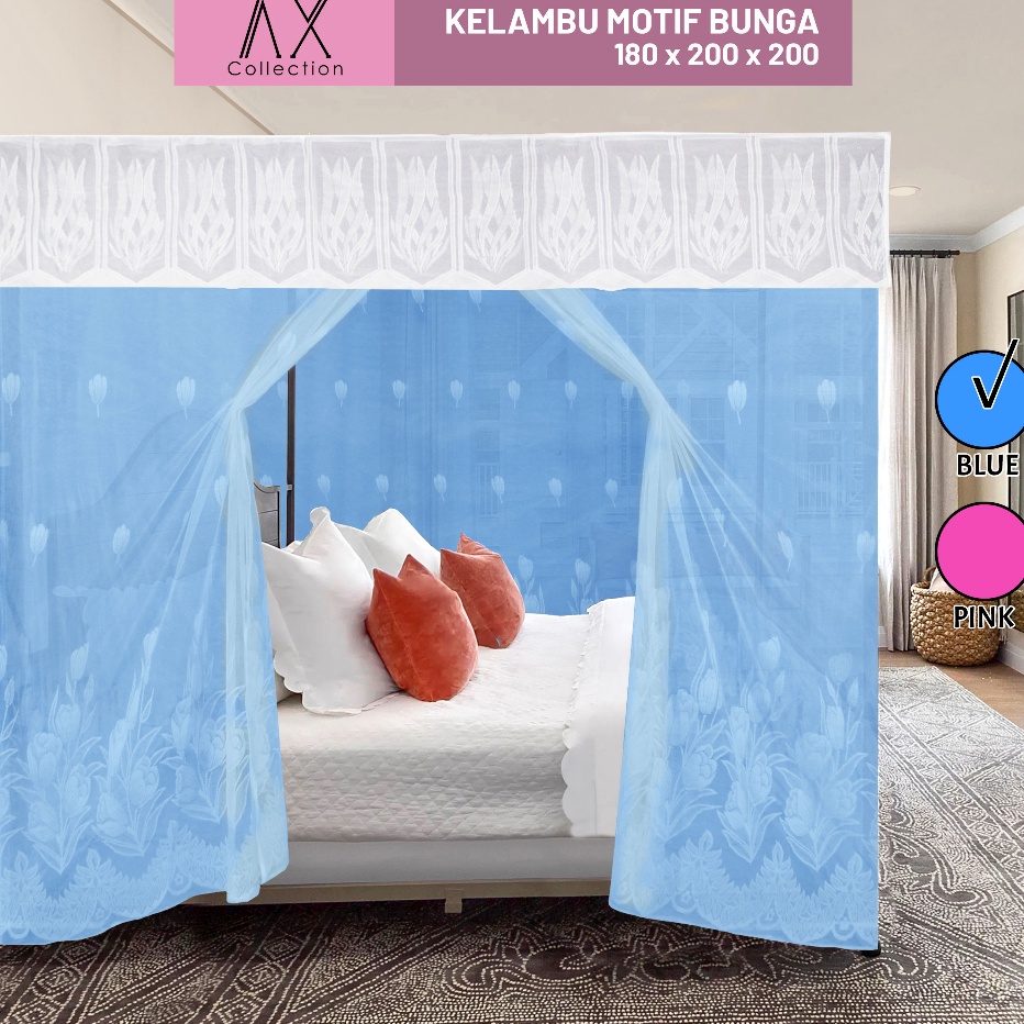 Jual Kilat Kelambu Tidur Persegi Motif Weoliny Dengan Poni Cantik 18x2 ...