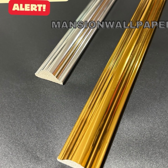 Jual FG2 List Moulding Wall Profil PVC Bingkai Frame Emas Gold Sier ...