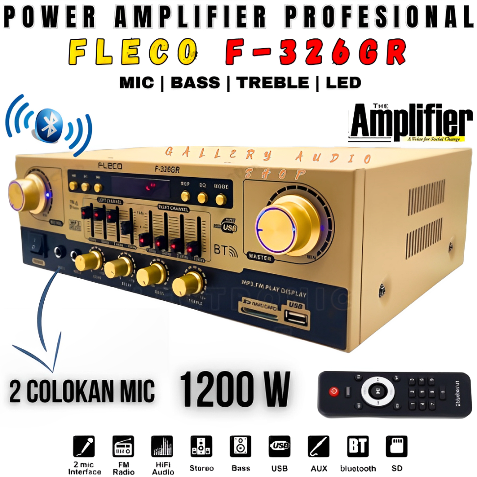 Jual Power Amplifier Bluetooth Fleco F-326GR 1200W | Amplifier Fleco F ...
