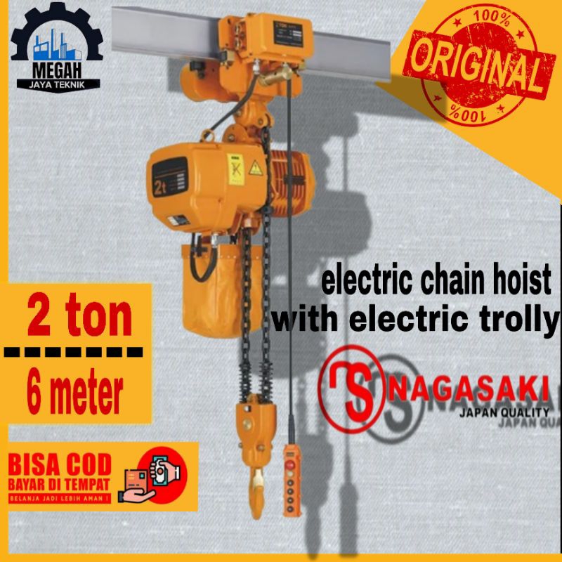 Jual ELECTRIC CHAIN HOIST KAPASITAS 2 TON RANTAI 6 MTR 380V/3 PHASE ...