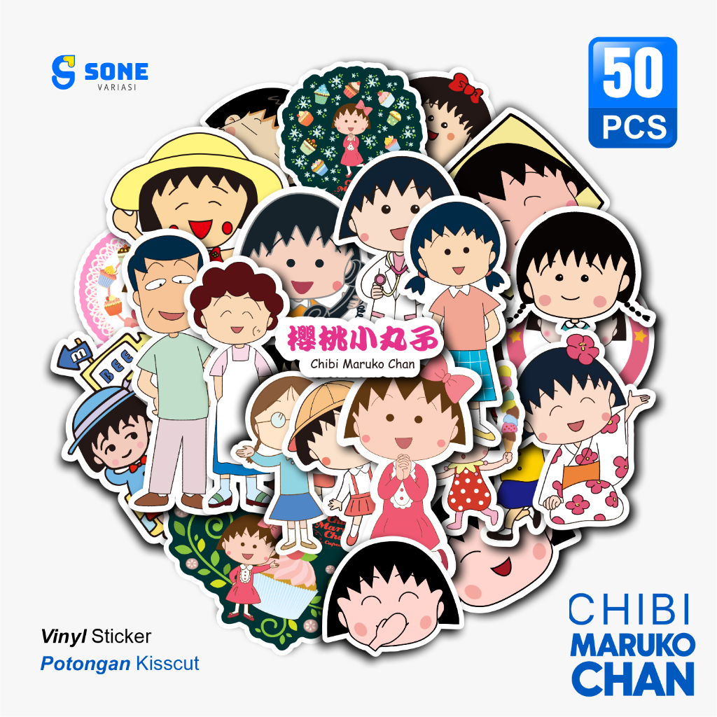 Jual Sticker Pack Chibi Maruko Chan Aesthetic- untuk Laptop, Motor, dan ...