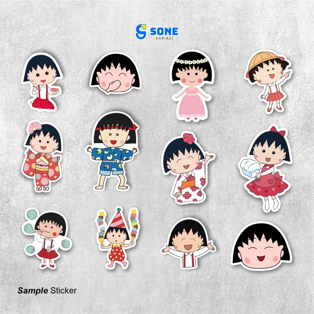 Jual Sticker Pack Chibi Maruko Chan Aesthetic- untuk Laptop, Motor, dan ...