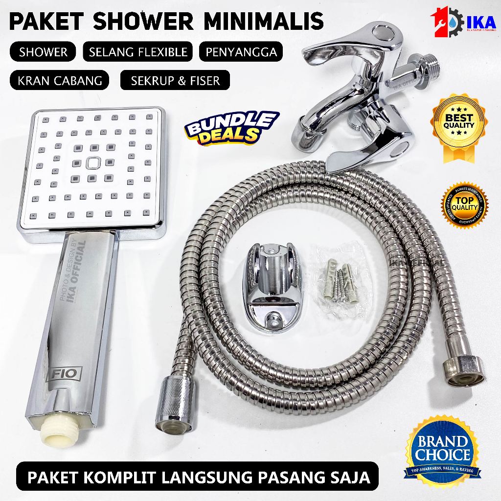 Jual Paket Shower Kamar Mandi dan Kran Shower Cabang - 1/2 Inch Stainless High Quality hemat air ...
