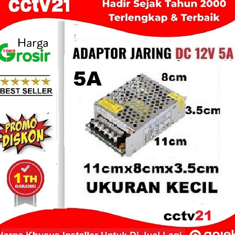 Jual PROMO TERPOPULER Adaptor Switching Adaptor Jaring Power Supply DC 12V 5A Ukuran Kecil ...