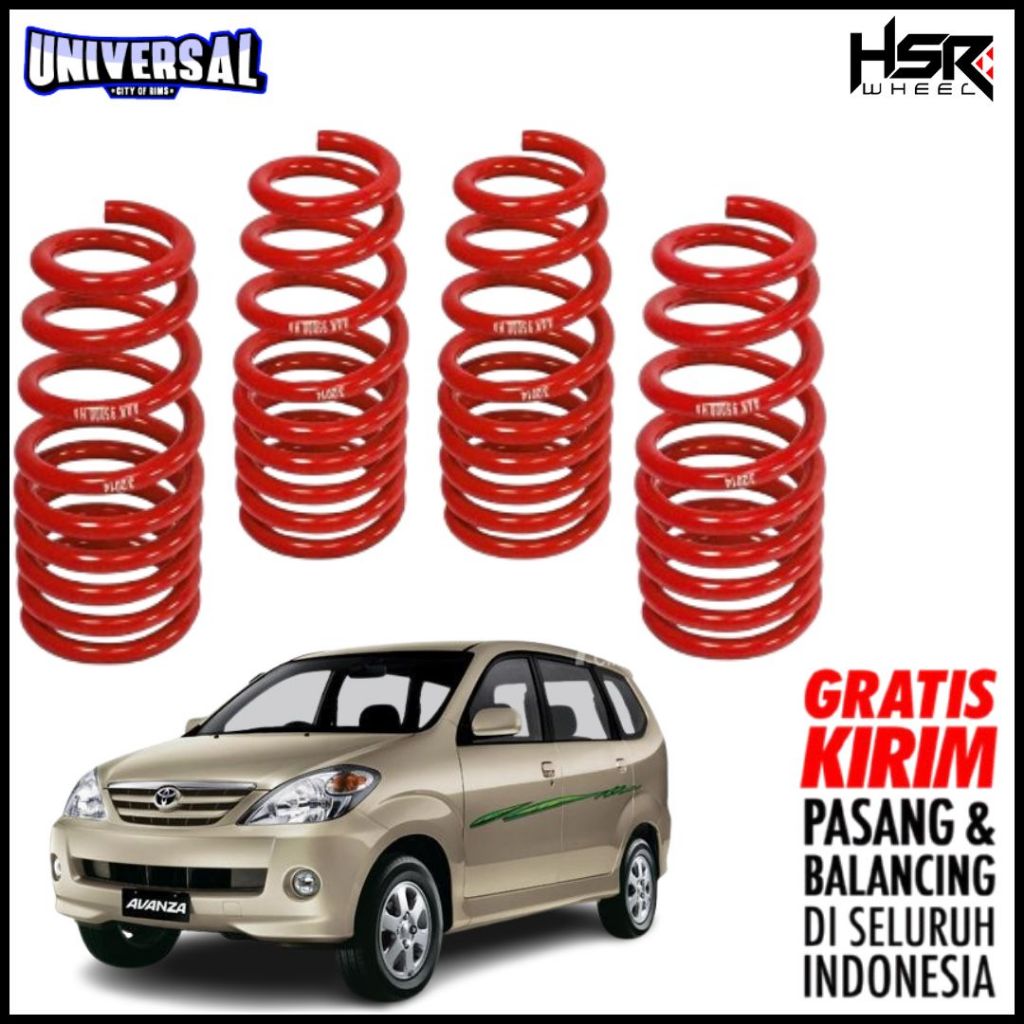 Jual JUAL PER MOBIL LOWERING KIT HSR RED BUAT TOYOTA AVANZA ( 2004-2014 ...
