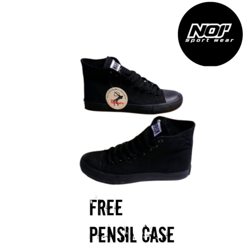 Jual Sepatu Sekolah Warrior HC Full Black Sepatu Sekolah Anak SD SMP ...