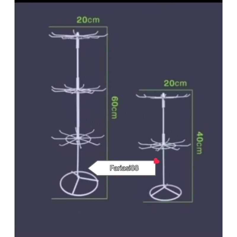 Jual Rak Display Matahari Putar /Aksesoris Besi Coating Bahan Tebal ...