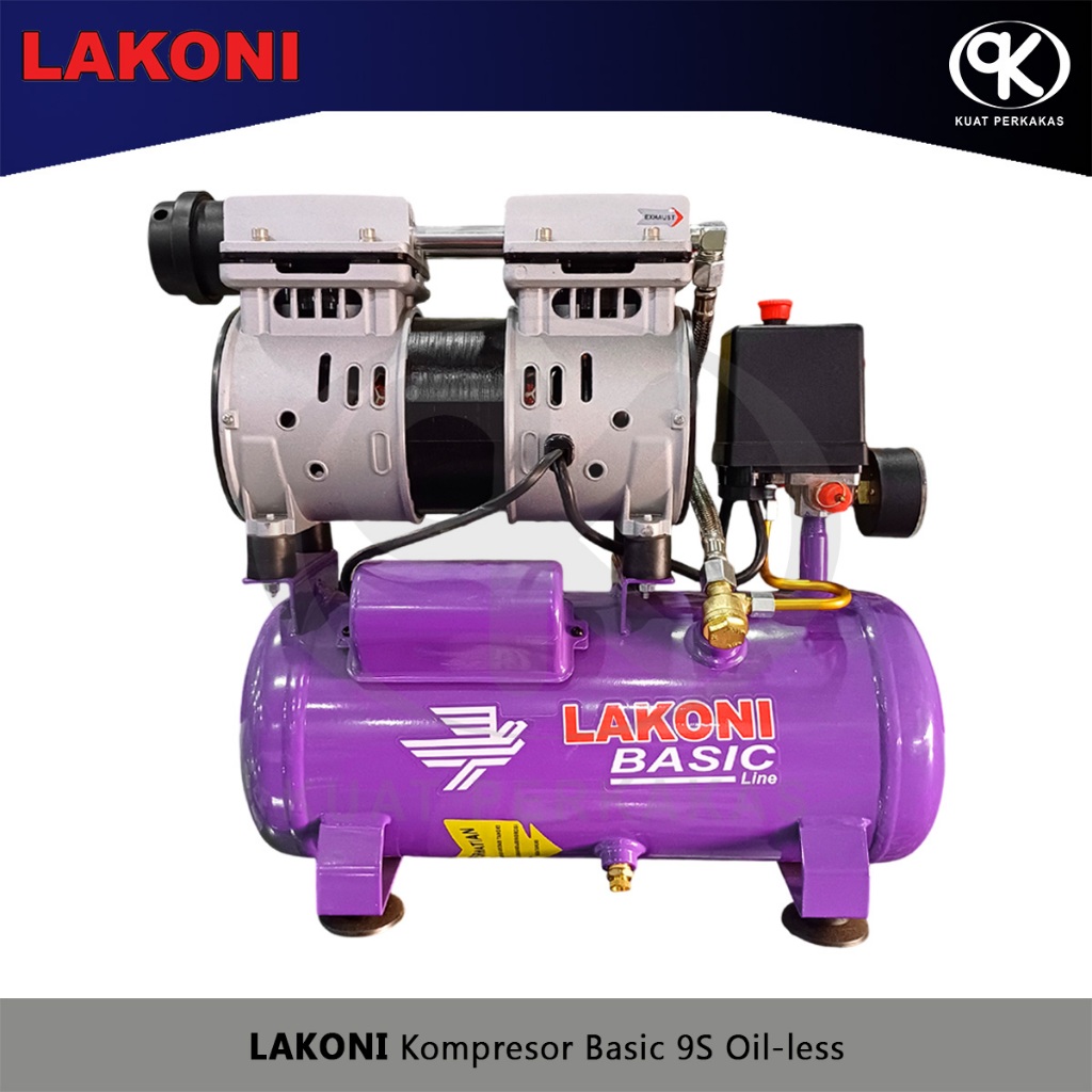 Jual Kompresor Udara Oilles 3/4HP LAKONI Basic 9S Air Compresor 8L 550W ...