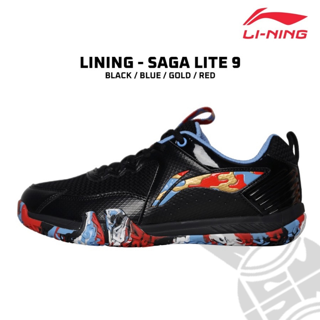 Jual Sepatu Badminton Lining Li-Ning SAGA LITE 9 Black Blue Gold Red ...