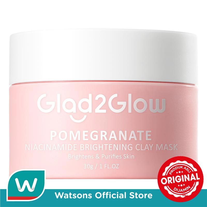 Jual Glad2Glow Pomegranate Niacinamide Brightening Clay Mask 30g | Shopee Indonesia