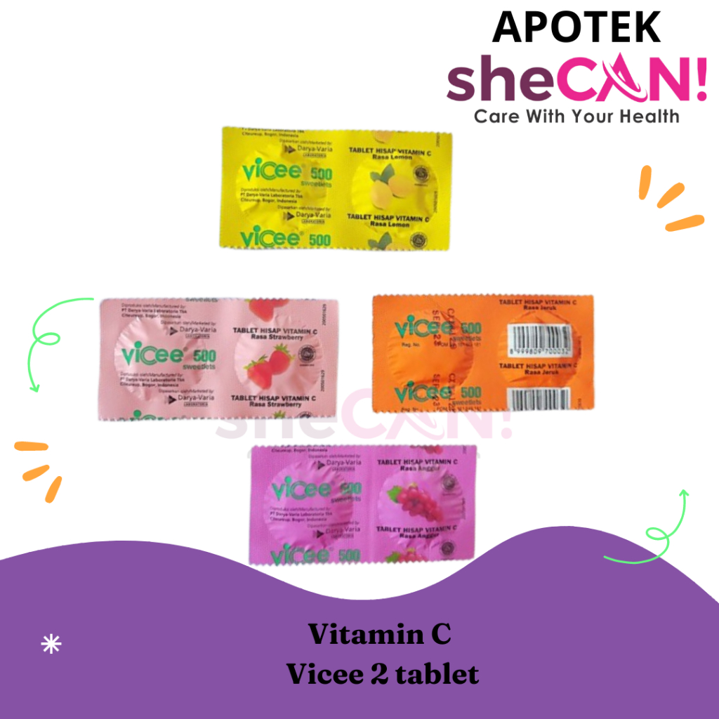 Jual Vicee 500 Strip isi 2 Tablet // Tablet Hisap Vitamin C | Shopee ...